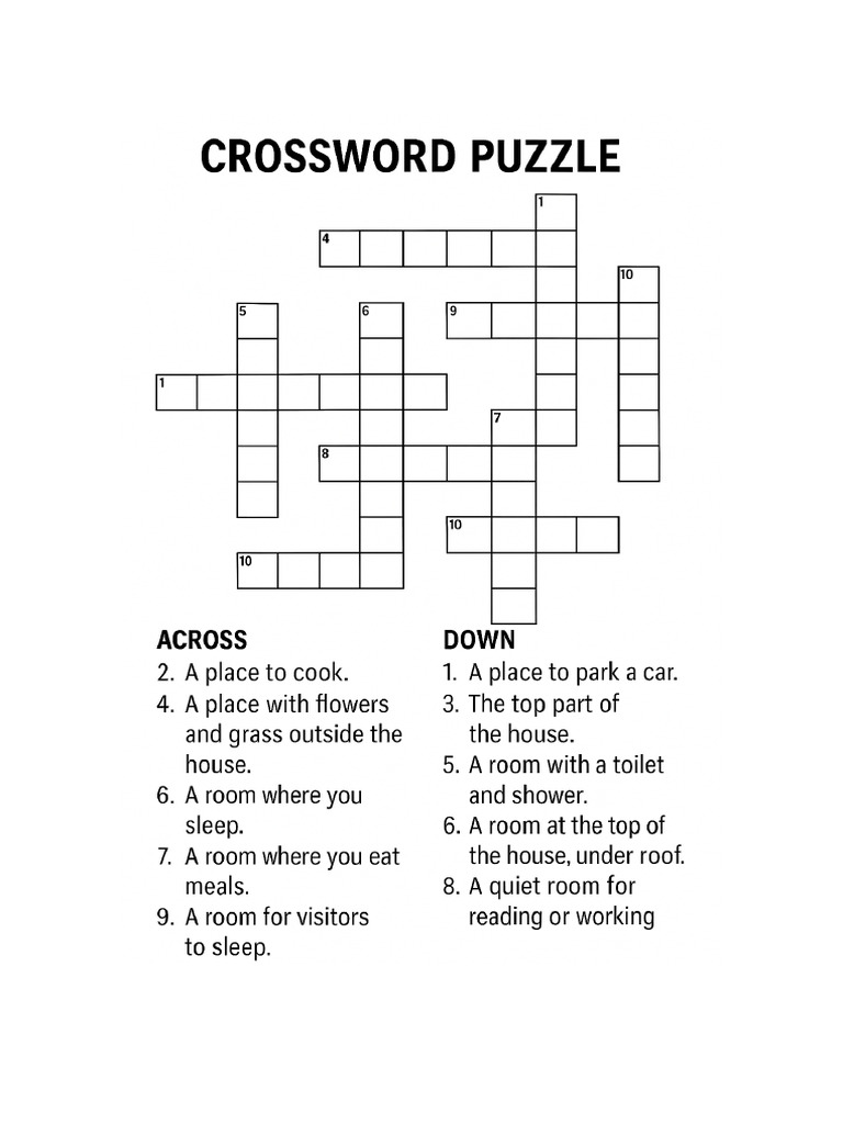 Crossword House Rooms A1 | PDF