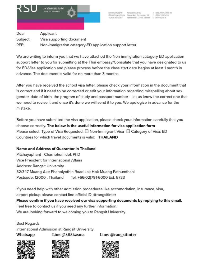 Guideline - VSD Visa Letter | PDF
