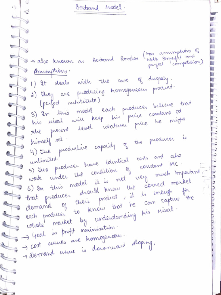 Bertrand Model | PDF