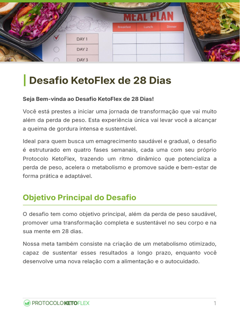Desafio Ketoflex 28 Dias - Visão Geral | PDF | Corpo humano | Dieta ...
