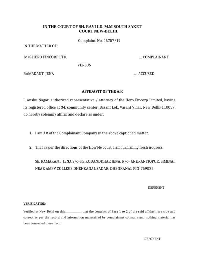 Fresh Address Submit Format | PDF