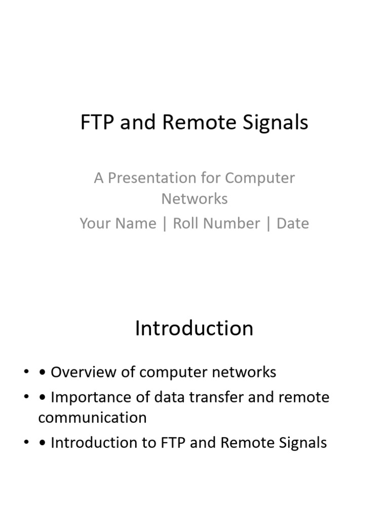 FTP_Remote_Signals_Presentation | PDF