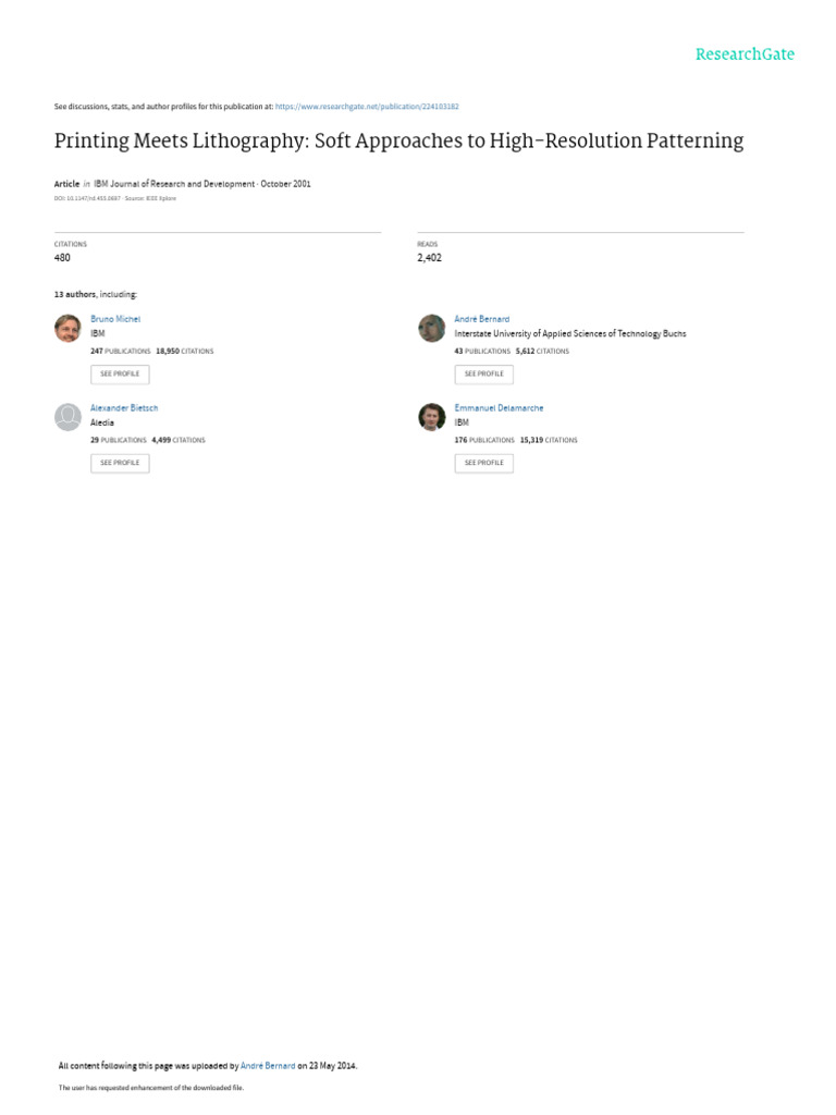 Printing Meets Lithography Soft Approaches To High | PDF ...