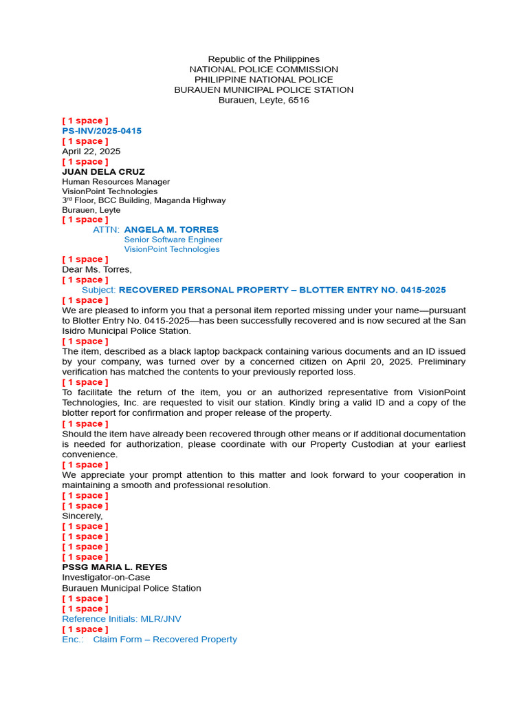 Civilian Letter Guide and Sample | PDF