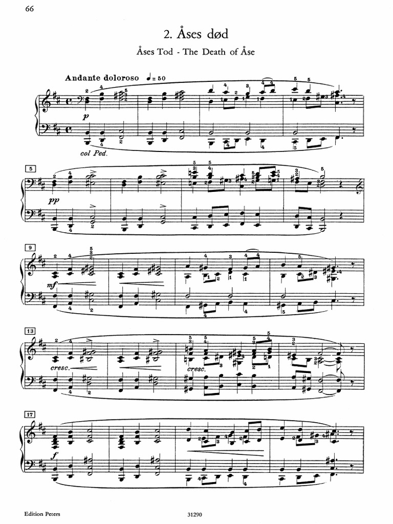 Grieg - Peer Gynt Suite No. - 2. Ases Death (piano score) | PDF