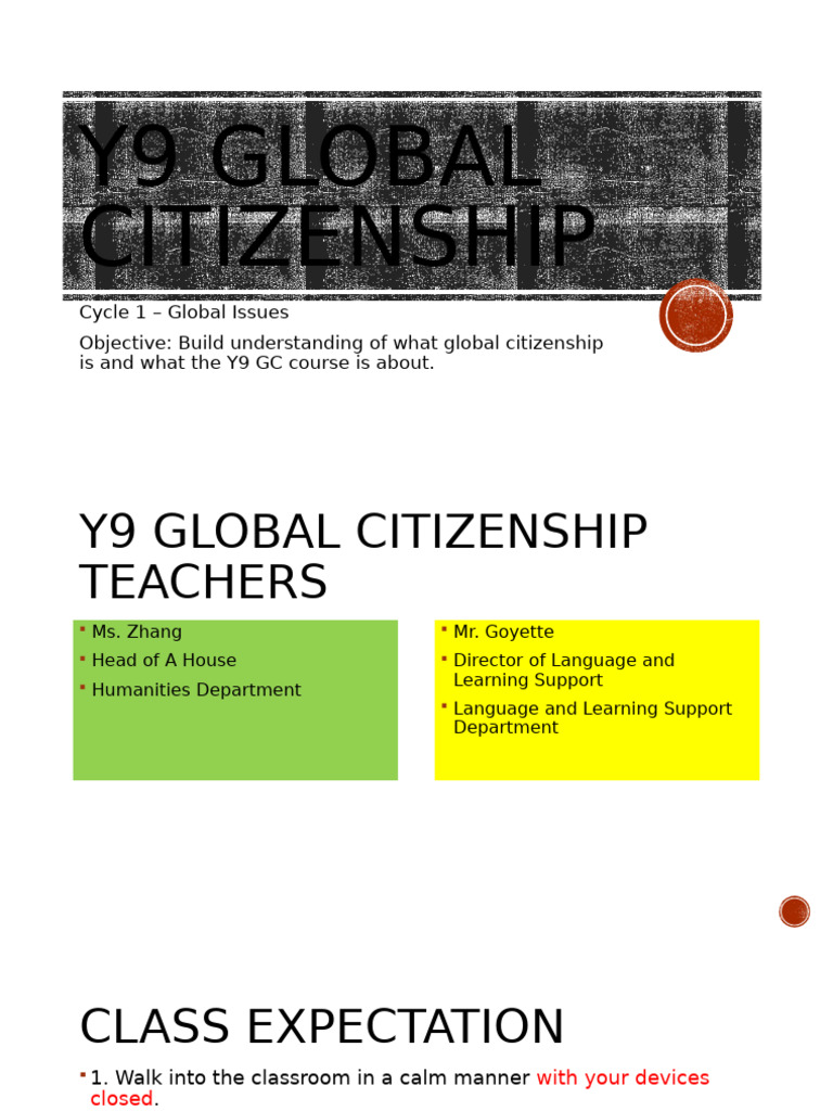 Y9 Global Citizenship Cycle 1 Student Version | PDF | Cognition | Human Communication