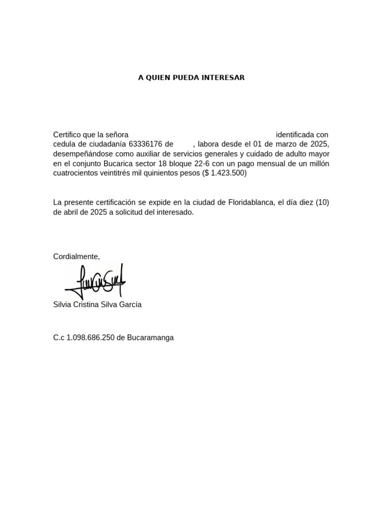 A Quien Pueda Interesar-1 | PDF