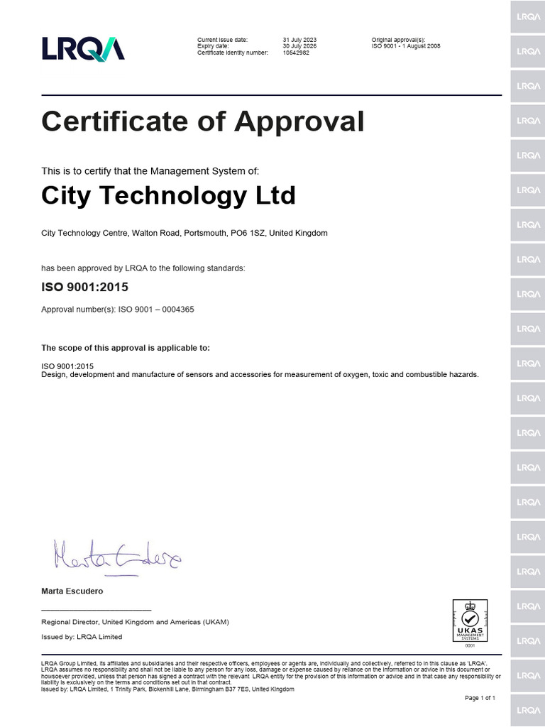 Sps SST City Technology Iso 9001 Certificate | PDF