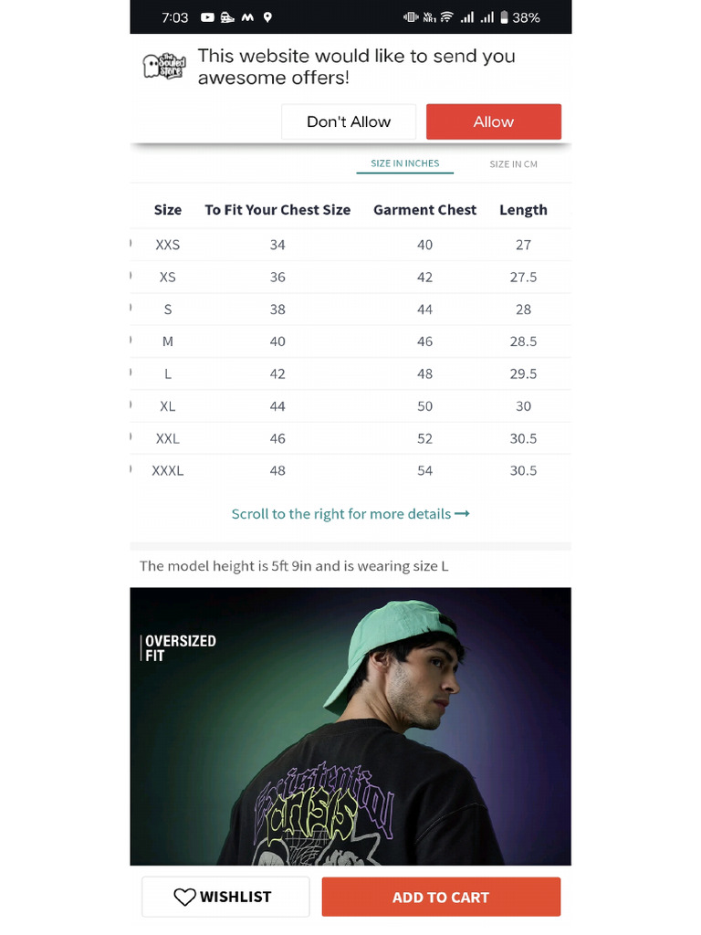 Shirts Size Charts of Different Brands | PDF