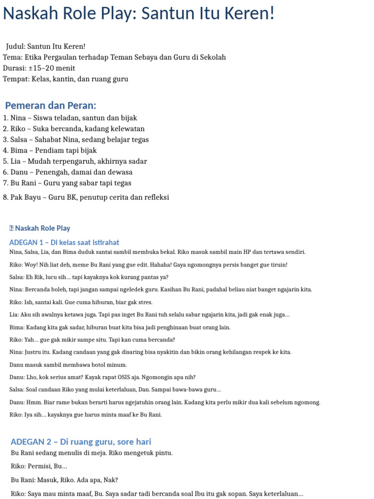 Naskah Role Play | PDF