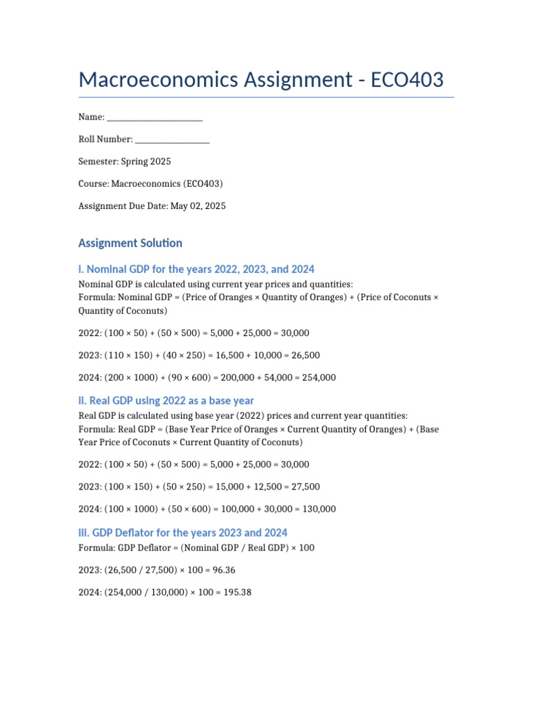ECO403 Assignment Spring2025 | PDF