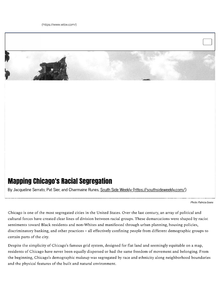 Mapping Chicago's Racial Segregation - FIRSTHAND - Segregation - WTTW ...