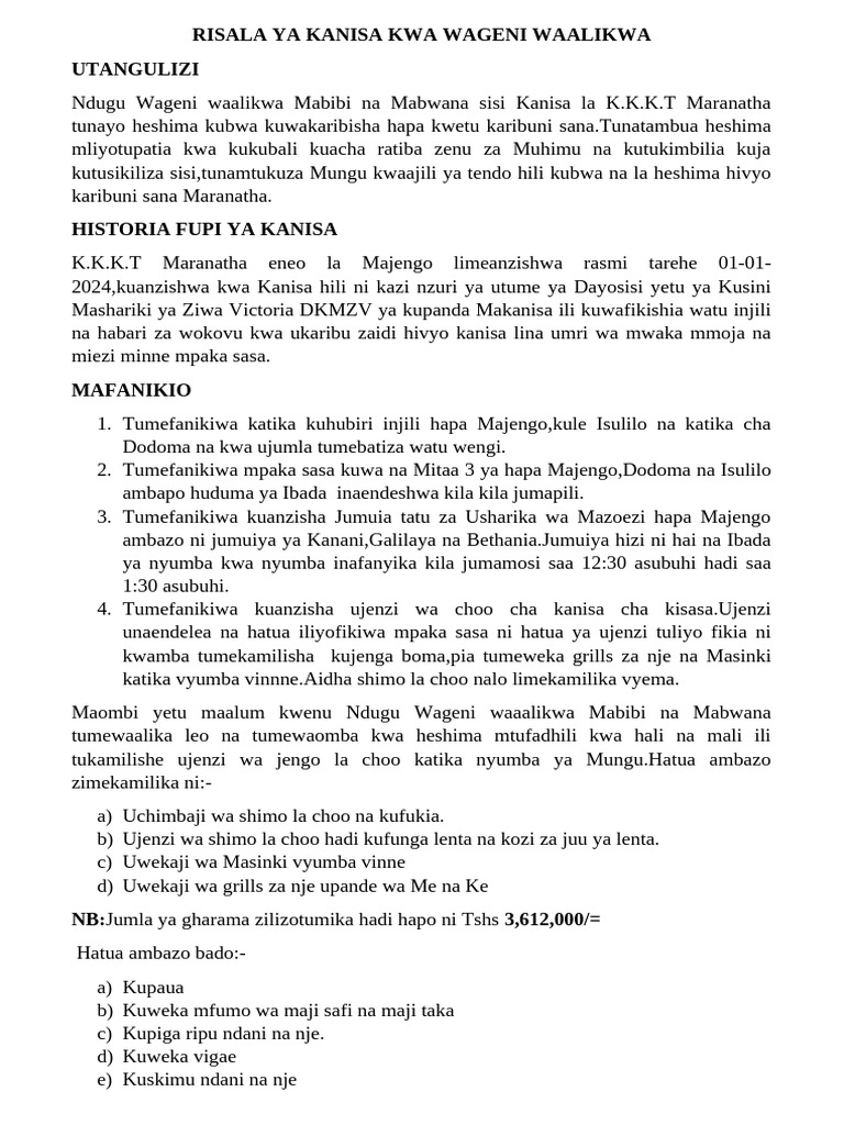 Risala Kwa Waalikwa | PDF