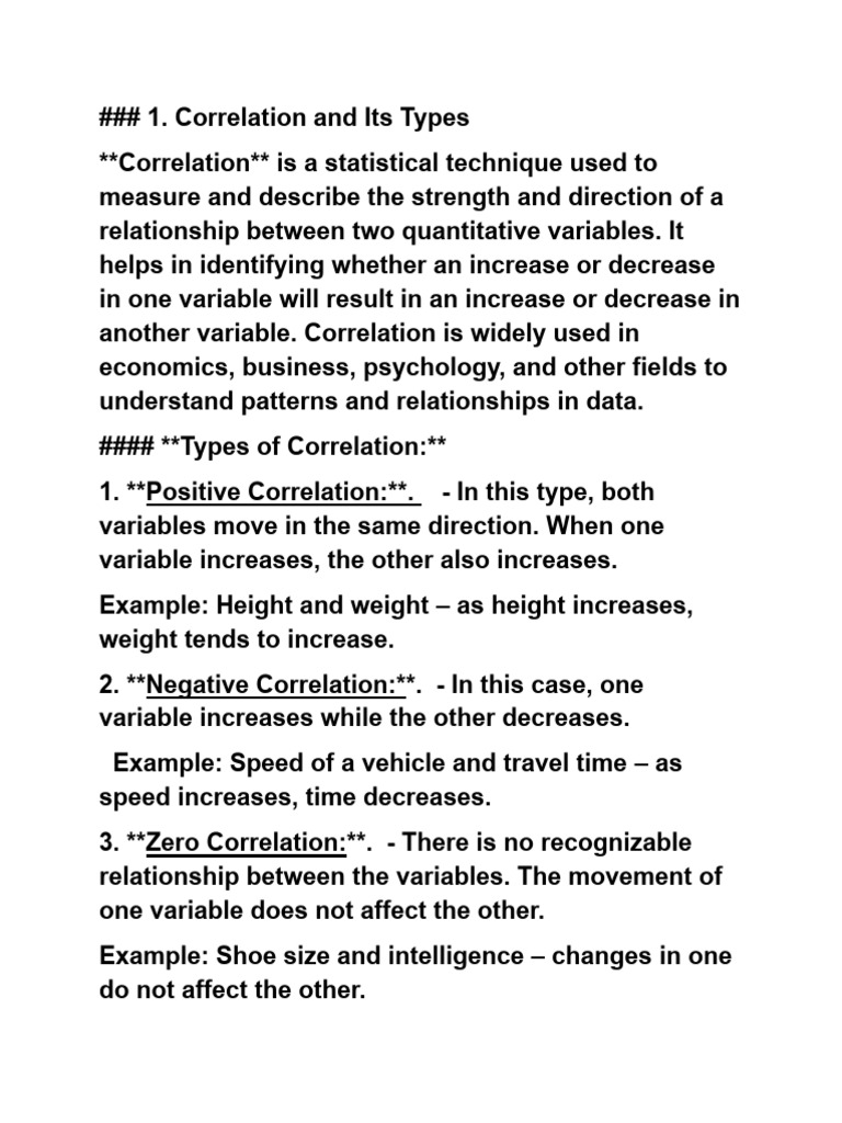 Correlation and Its Types | PDF