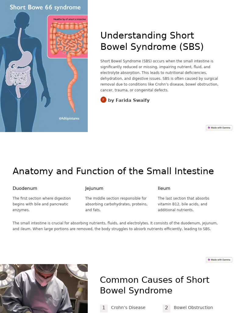 Understanding Short Bowel Syndrome SBS 2 | PDF | Small Intestine ...