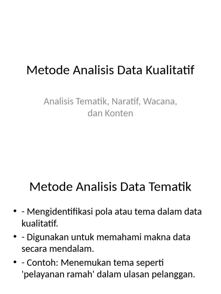 Metode Analisis Data Kualitatif | PDF