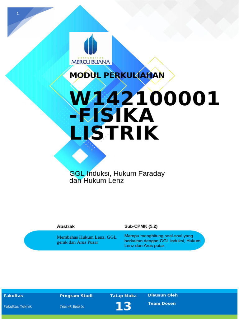 Modul 13. Hukum Lenz | PDF