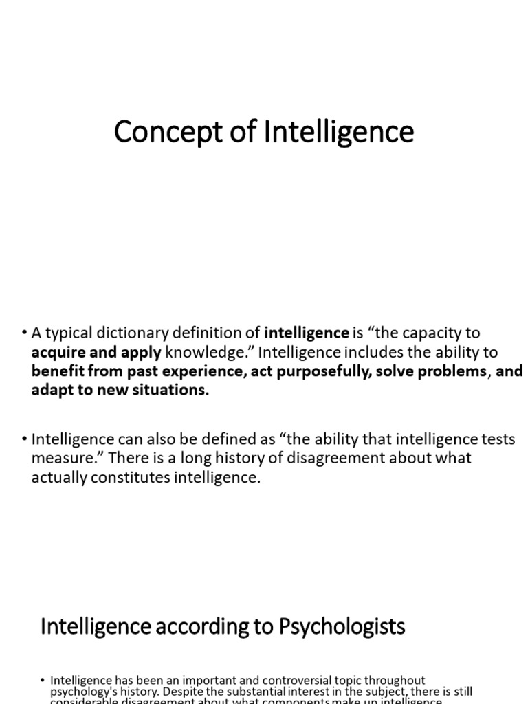 Concept of Intelligence | PDF | Intelligence | Intelligence Quotient