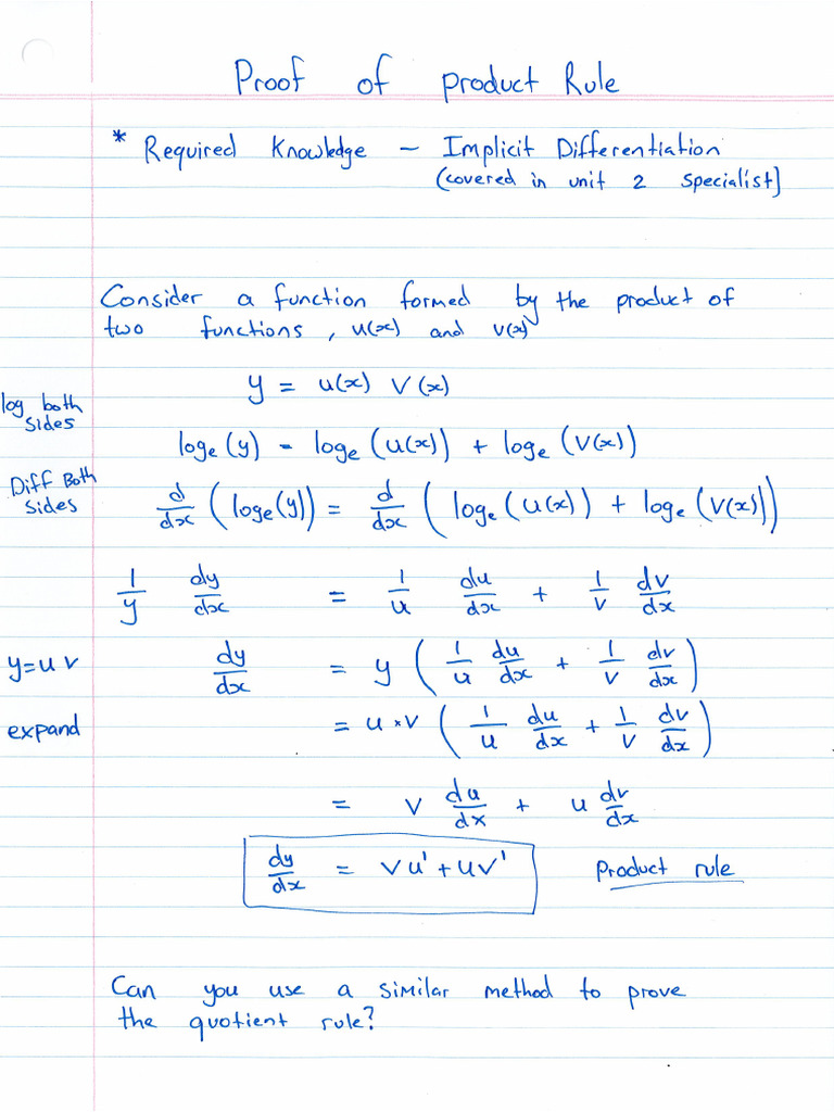 Proof of Product Rule | PDF