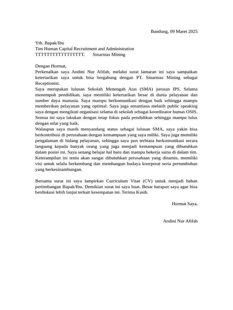 Contoh Lamaran | PDF