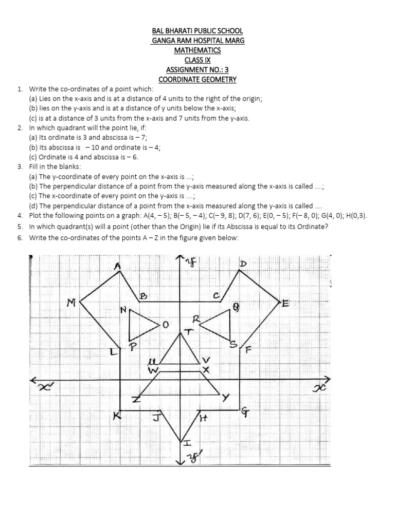 IX Math 3 Coordinate Geometry | PDF