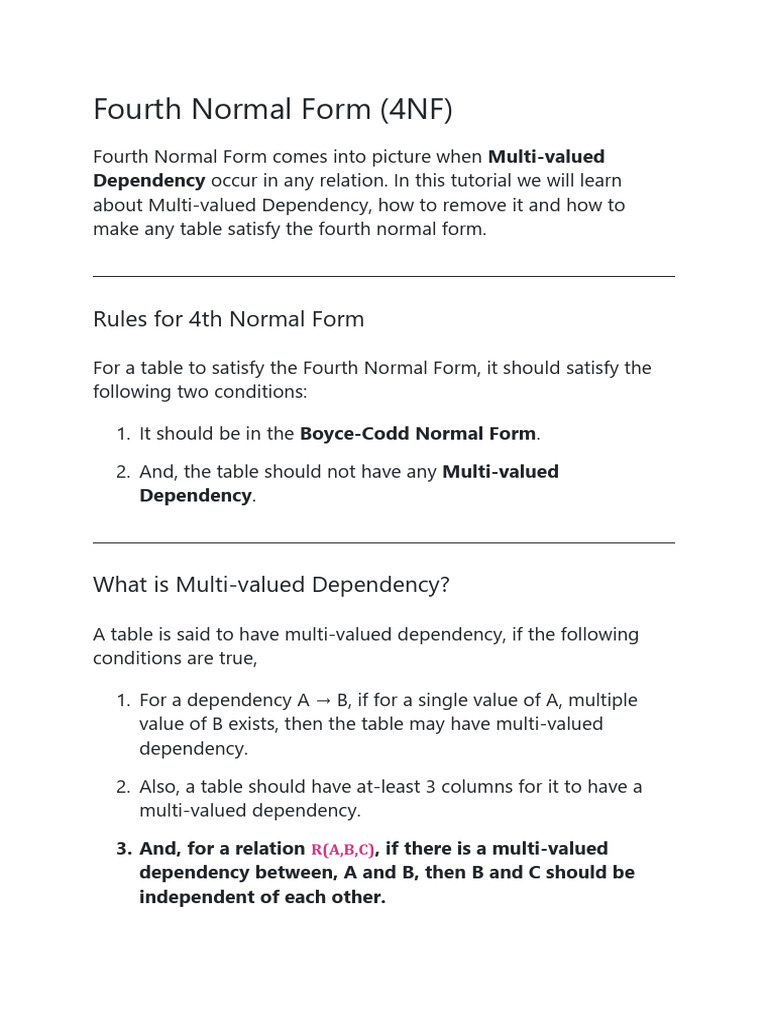 Fourth Normal Form and Fifth Normal Form | PDF | Information Retrieval | Data Management