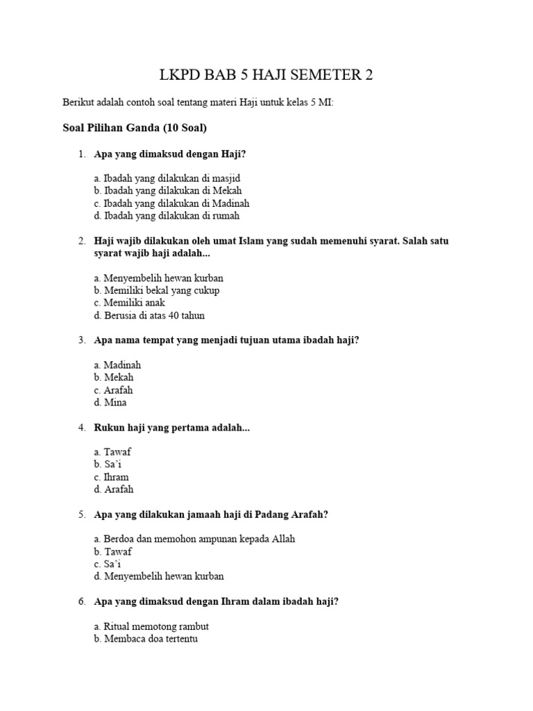 LKPD Semester 2 Haji | PDF