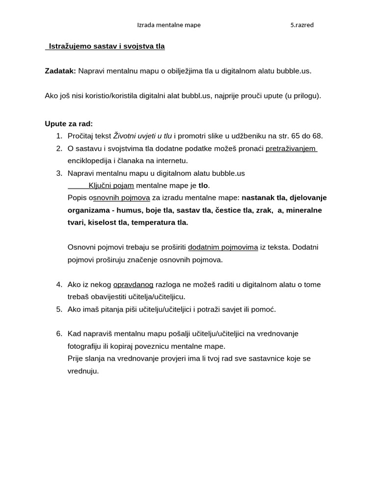 Mentalna Mapa Istrazujemo Sastav I Svojstva Tla | PDF