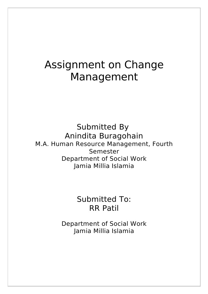 Assignment On Change Management | PDF | Electrical Grid | Electric ...