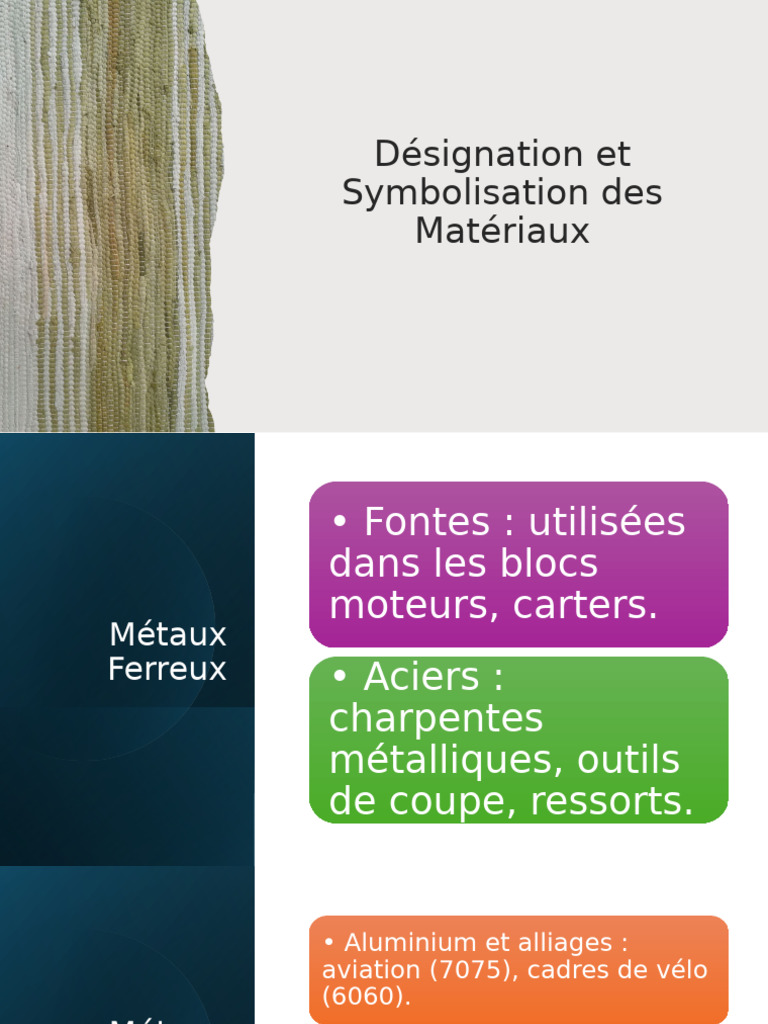2 Désignation Et Symbolisation Des Matériaux | PDF | Acier | Métaux