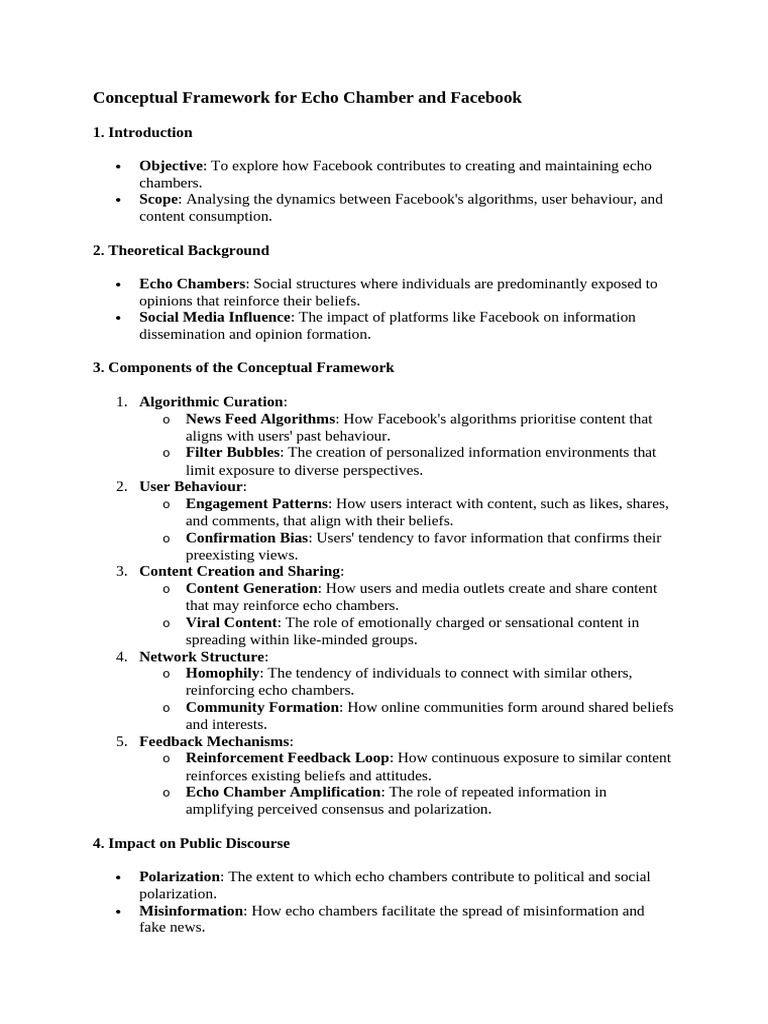 Conceptual Framework For Echo Chamber and Facebook | PDF | Facebook ...