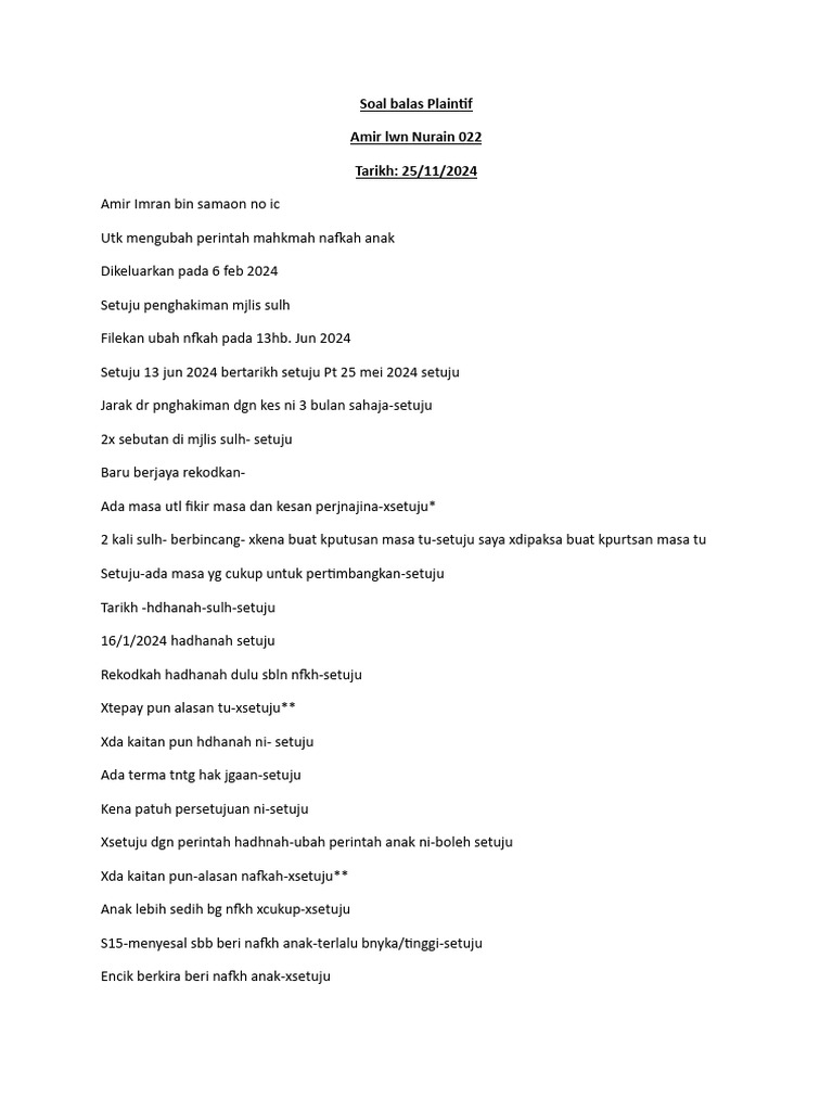 Soal Balas Plaintif | PDF