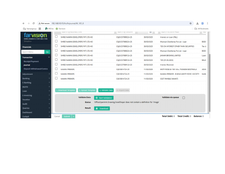 Sonal Error - JV Template Error | PDF