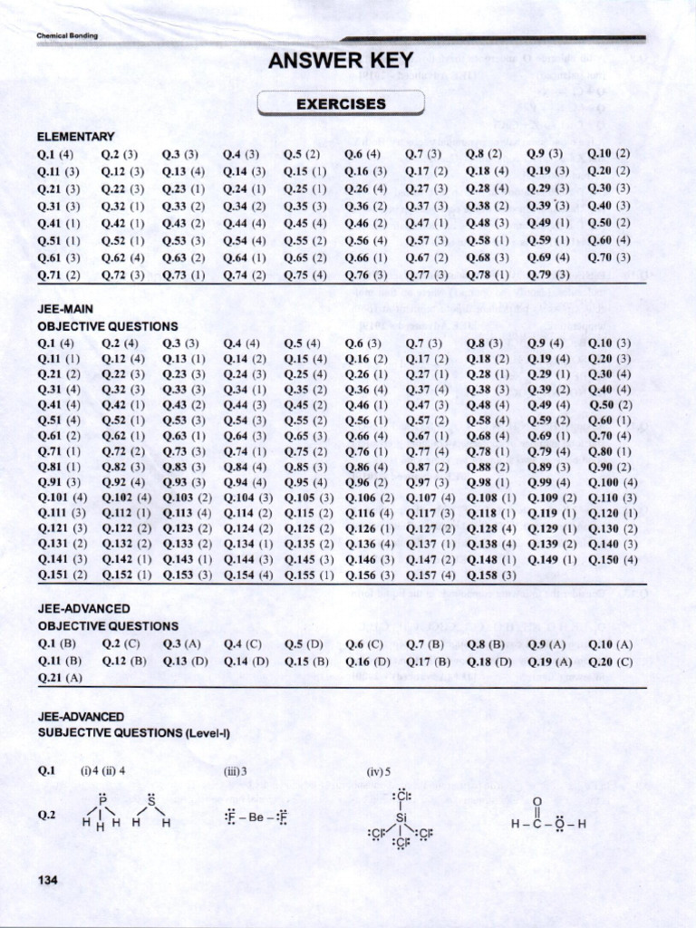 16251629750783 Chemical Bonding Ans Key | PDF