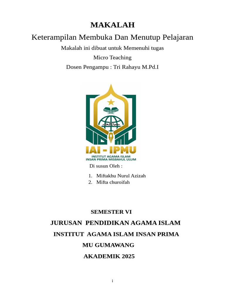 Keterampilan Membuka dan Menutup Pelajaran | PDF