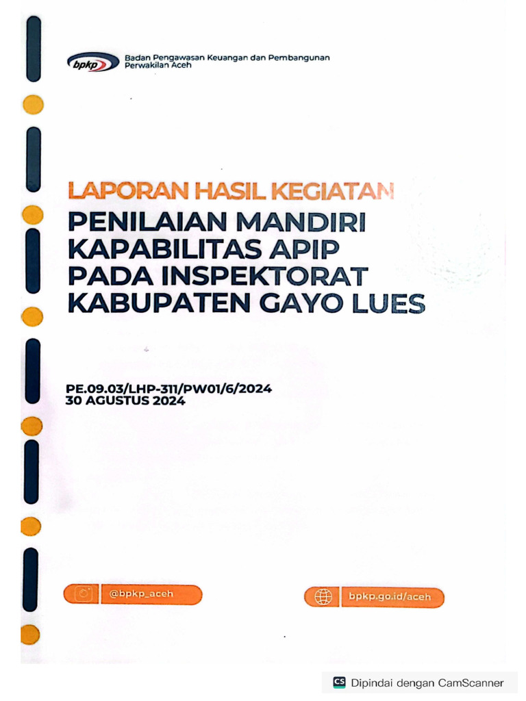Laporan Hasil Kegiatan Penilaian Mandiri Kapabilitas Apip Pada ...