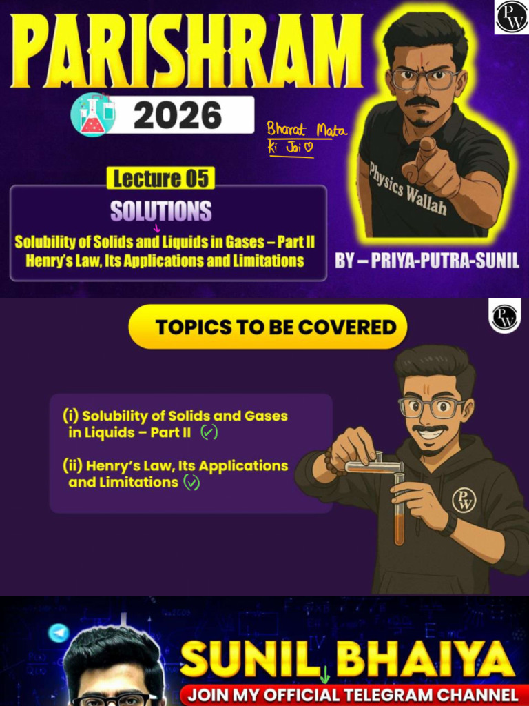 Solutions 05 - Class Notes - Parishram 2026 | PDF