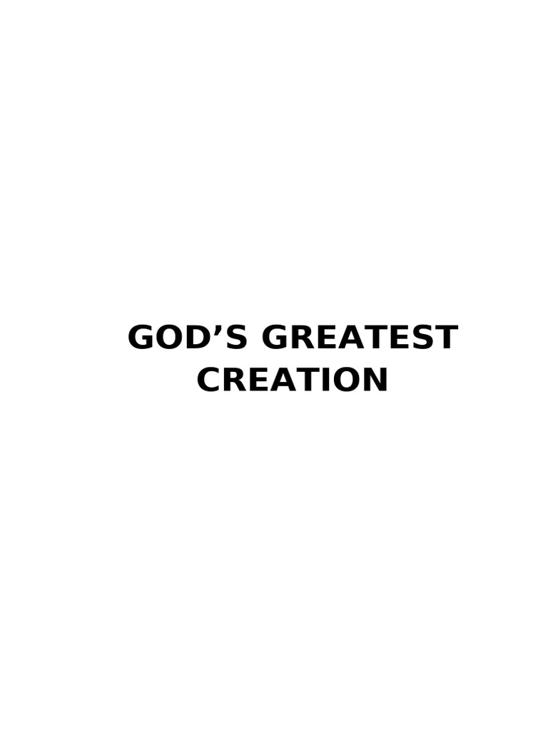 GOD'S GREATEST CREATION | PDF