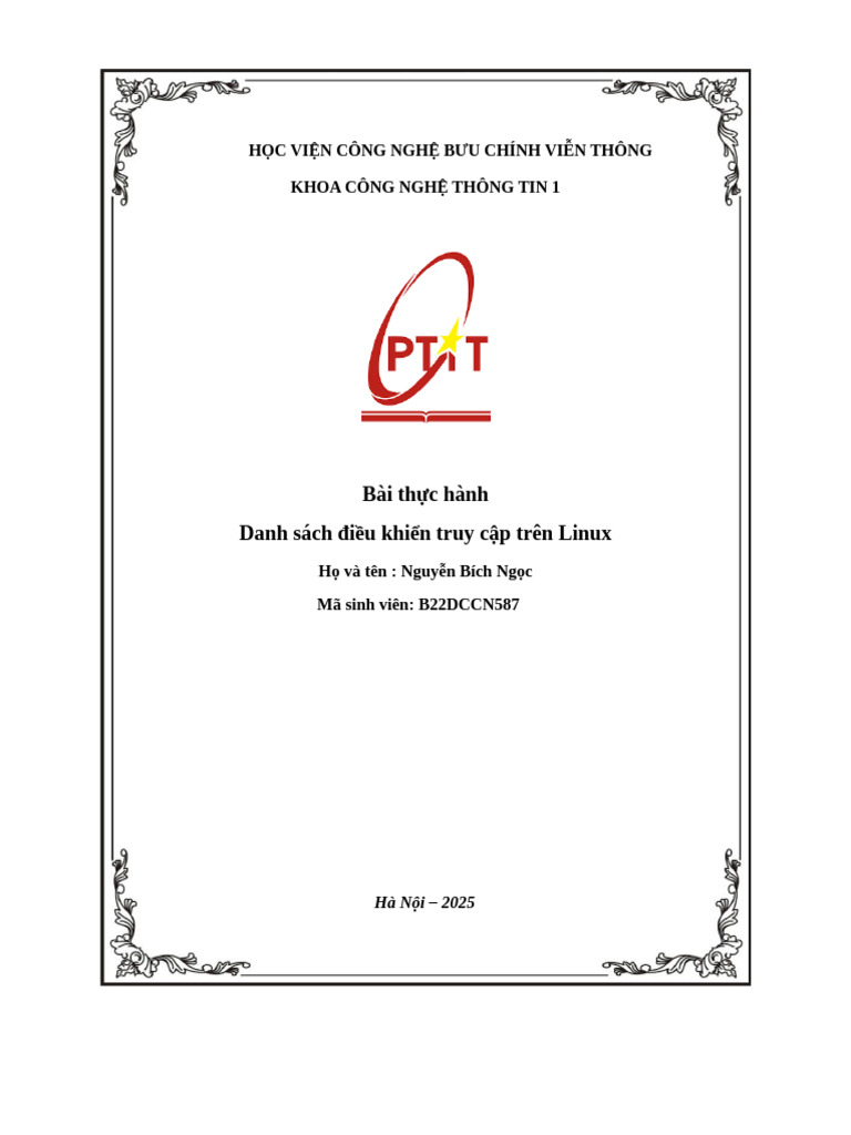 Bài thực hành Danh sách điều khiển truy cập trên Linux | PDF