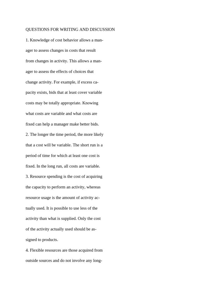 ACTIVITY COST BEHAVIOR Part 1 | PDF | Coefficient Of Determination ...