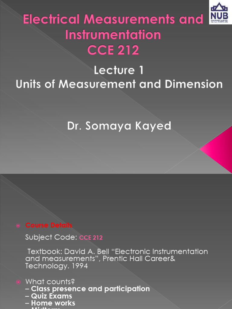 lect 01_Units of Measurement and Dimension الطلاب | PDF | Pound (Mass) | Physical Quantities