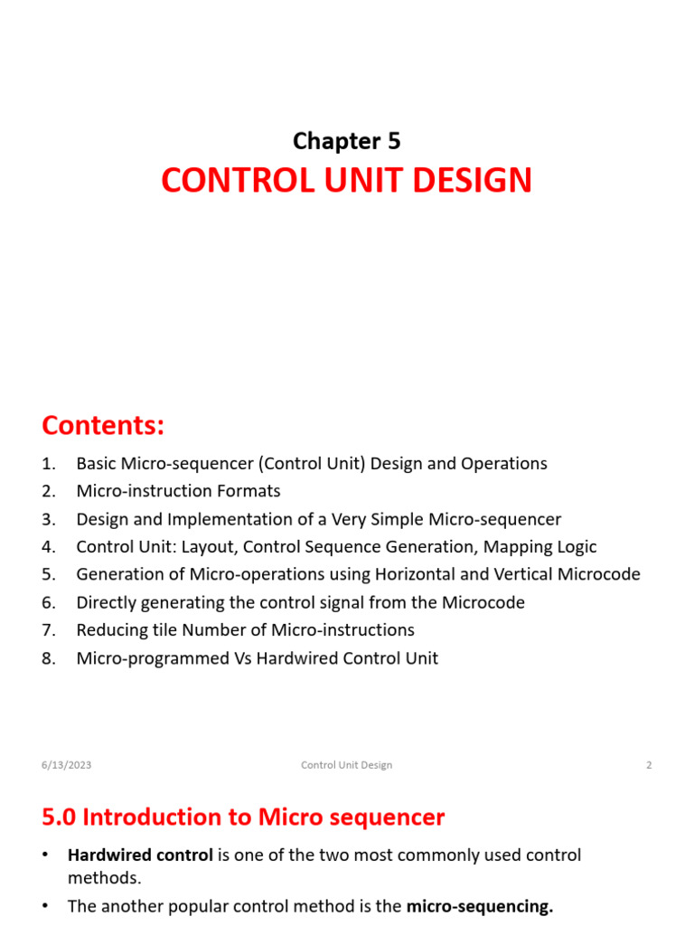 Control Unit Design 2.0 | PDF | Central Processing Unit | Computer ...