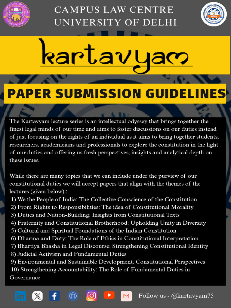 Paper Submission Guidelines - Kartavyam | PDF