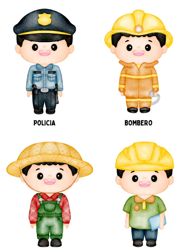 Tarjetas Educativas Oficios y Profesiones Colores Pastel Lindo ...