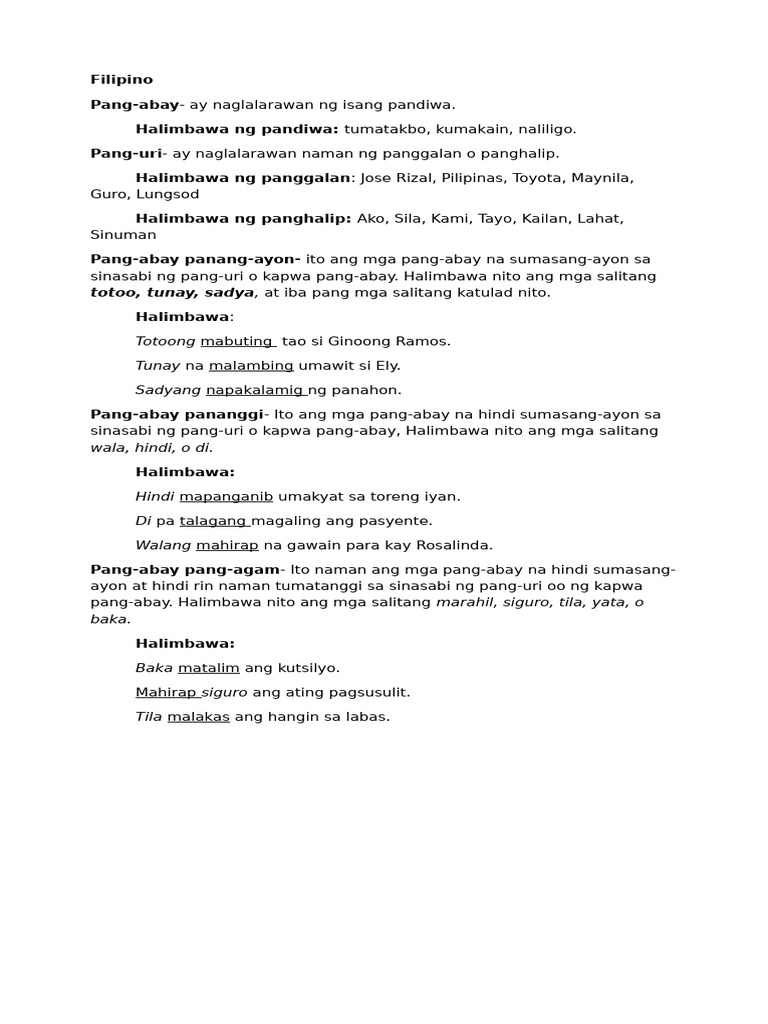 FILIPINO Reviewer | PDF