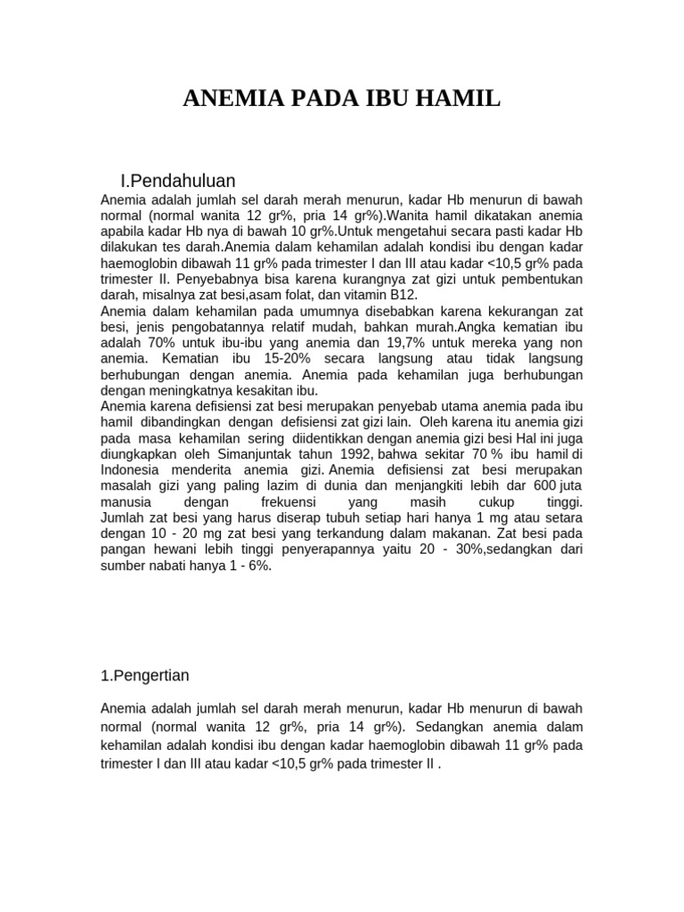 Anemia Pada Ibu Hamil | PDF