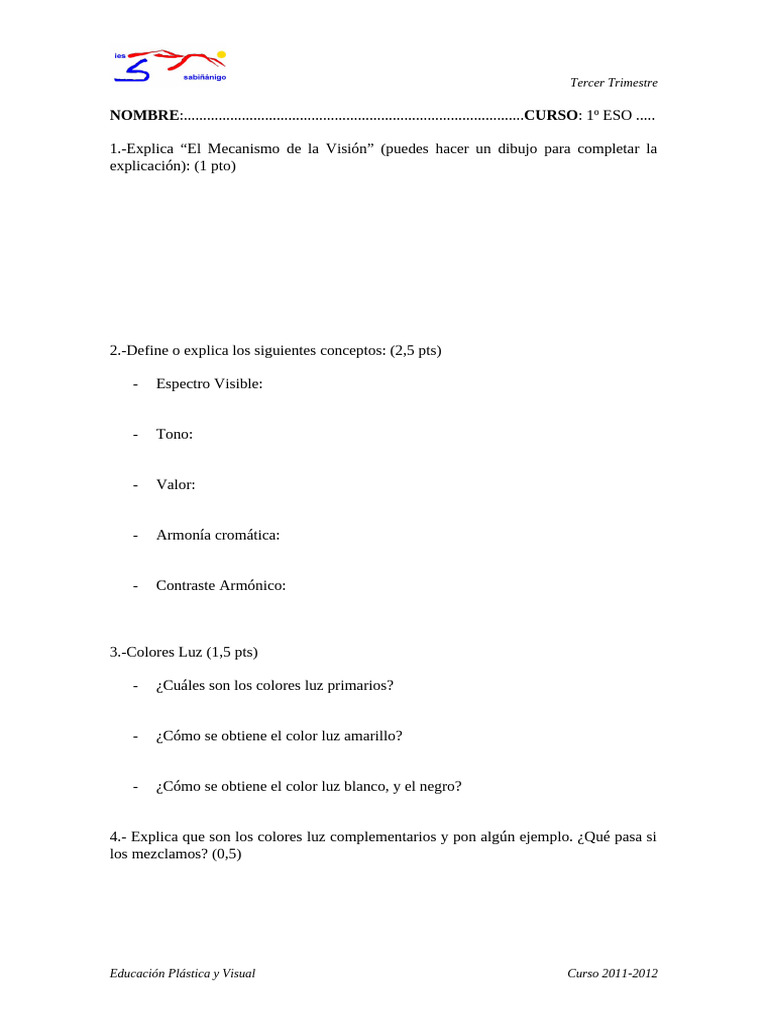 Actividad Examen Color | PDF