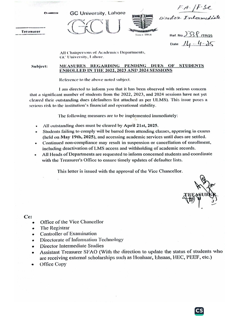 Pending Dues Letter | PDF