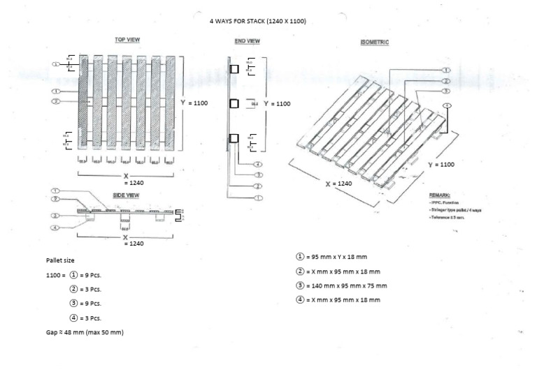 4 Way For Stack (1240x1100) Pallet | PDF