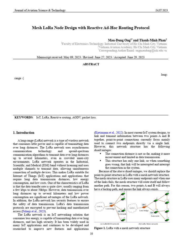 Mesh Lora Node Design With Reactive Ad Hoc Routing Protoco | PDF | Computer Network | Routing